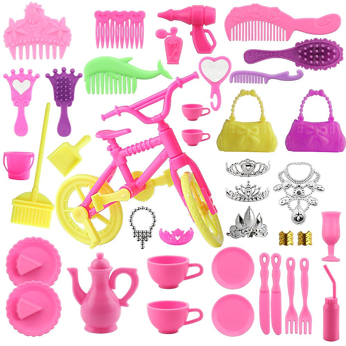 SOTOGO 85 Pieces Doll Clothes and Accessories for 11.5 Inch Girl Doll Include 10 Sets Handmade Doll Outfits Fashion Doll Dresses Party Doll Gowns, 75 Pieces Doll Accessories and Storage Bag