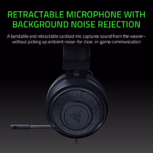 Razer Kraken Tournament Edition THX 7.1 Surround Sound Gaming Headset: Retractable Noise Cancelling Mic - USB DAC -  For PC, PS4, PS5, Nintendo Switch, Xbox One, Xbox Series X & S, Mobile – Black