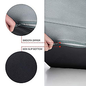 Fida Orthopedic Dog Bed with Memory Foam Base - Dog Lounge Sofa with Removable Washable Cover, Pets Couch Beds for Small Dogs & Cats (Large, Grey)