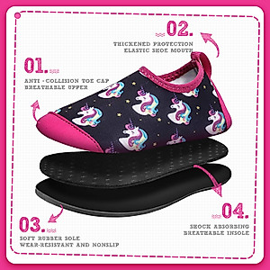 CROVA Kids Water Shoes Aqua Sock Quick Dry Barefoot Sports Non-Slip Shoes for Toddler Boy Girl