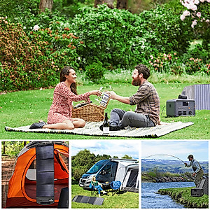 ITEHIL Solar Panel, 100W 18V Monocrystalline Portable Solar Panel, High Efficiency Waterproof Solar Panel Charger with USB/DC Outputs for Power Stations Outdoor Camping