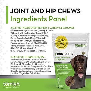 Tomlyn Joint & Hip Chews for Medium & Large Dogs, 30ct
