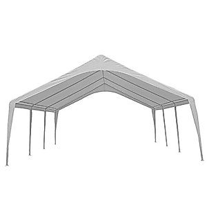 Impact 20' x 20' x 12' Portable Carport Garage Canopy, Outdoor Party Tent with 8 Dressed Legs, White