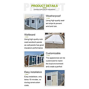 Customizable Foldable Housing - Affordable Luxury Tiny Home Prefab Villa, Modulasulated Portable Expandable Shipping Container House Options