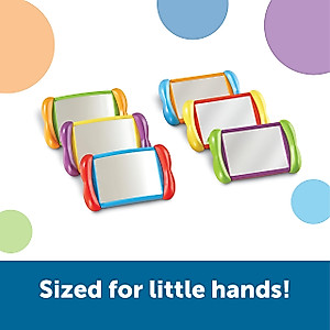 Learning Resources All About Me 2 in 1 Mirrors - 6 Pieces, Ages 18+ Months, Toddler Social Emotional Learning Toys, Mirror for Kids