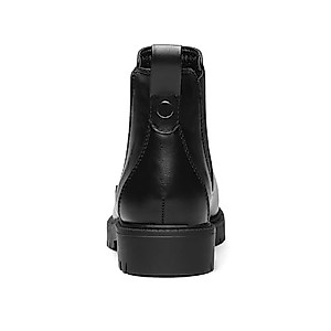 DREAM PAIRS Women's Low Heel Chelsea Ankle Boots Fashion Slip On Elastic Fall Booties Shoes,Size 8,BLACK/PU,DAB213