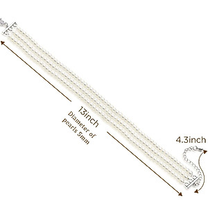 BABEYOND Round Imitation Pearl Choker Necklace Multi Strands Choker 20s Flapper Necklace Accessories for Gatsby Themed Party