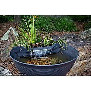 Aquascape Pond and Waterfall Kit AquaGarden Container Water Garden, Steel Gray