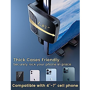 Holdersafe Phone Mount for Car Vent: [Never Blocking] Air Vent Cell Phones Holder for iPhone & Samsung Android Smartphone [Thick Cases Friendly] Hands-Free Auto Mobile Phone Stand