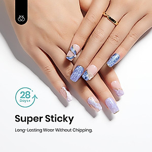 Beetles Gel Polish 9 in 1 Nail Glue with New Formula, 0.5 Fl Oz Super Strong Brush in Nail Gel Glue for False Nails Tips, Rhinestone, Base Gel, Blooming Gel, ect, UV Led Lamp Required