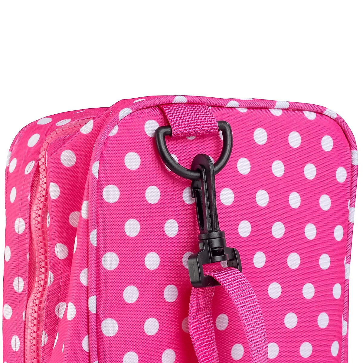 Doll Storage Carrying Case - (Pink Polka Dot) for Any 18" Doll - Organizer Storage Traveling Accessories Case w Clear Window, Zipper, and Carrying Strap, Great Birthday for Kids Girls