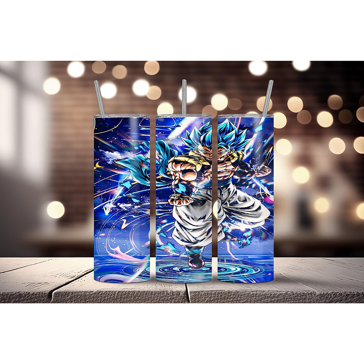 Dragon Tumbler, 20oz Stainless Steel Tumbler with Lid and Straw, Double Wall, Leak Proof, Colorful Funny Anime Prints, Beautiful Birthday Gift for Men or Women. (Blue)