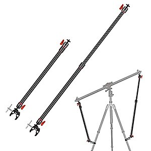 Neewer Camera Slider Support Arm Stabilizer, 2-Pack Adjustable Tripod Stability Arm for Increasing Stability in Aluminum Alloy, Extendable Poles for Camera Video Slider Rail with C Clamps and BallHead