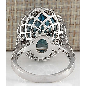 Wassana Women Fashion London Blue Topaz Gemstone 925 Sterling Silver Ring Bridal Jewelry (6)