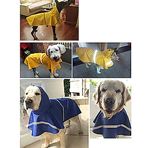 LOVEPET Pet Raincoat Dog Raincoat Labrador Large and Medium Dogs Reflective Waterproof and Snowproof Big Dog Clothes Yellow XS