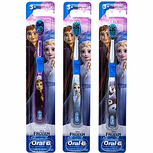 Oral-B Disney Frozen Toothbrush, 3+ YRS, Extra Soft (Characters Vary) - Pack of 3