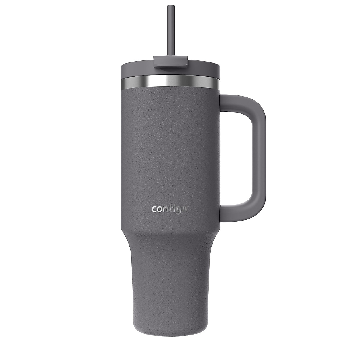 Contigo Tumbler 1200 ml with handle | Stainless Steel Vacuum Insulated Water Bottle with Straw and Lid | Cold for 29 hours | Travel Mug | Thermal Flask | BPA Free | Darkstone