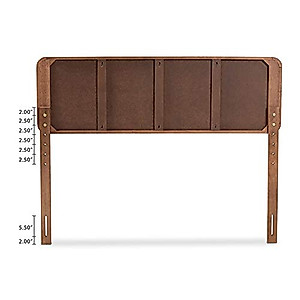 BOWERY HILL Mid-Century Wood King Headboard in Walnut Brown