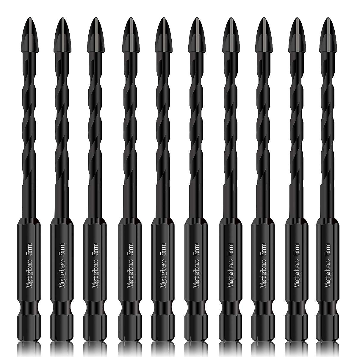 Mgtgbao 10pc 5MM Masonry Drill Bits +Mgtgbao 10pc 6MM Masonry Drill Bits