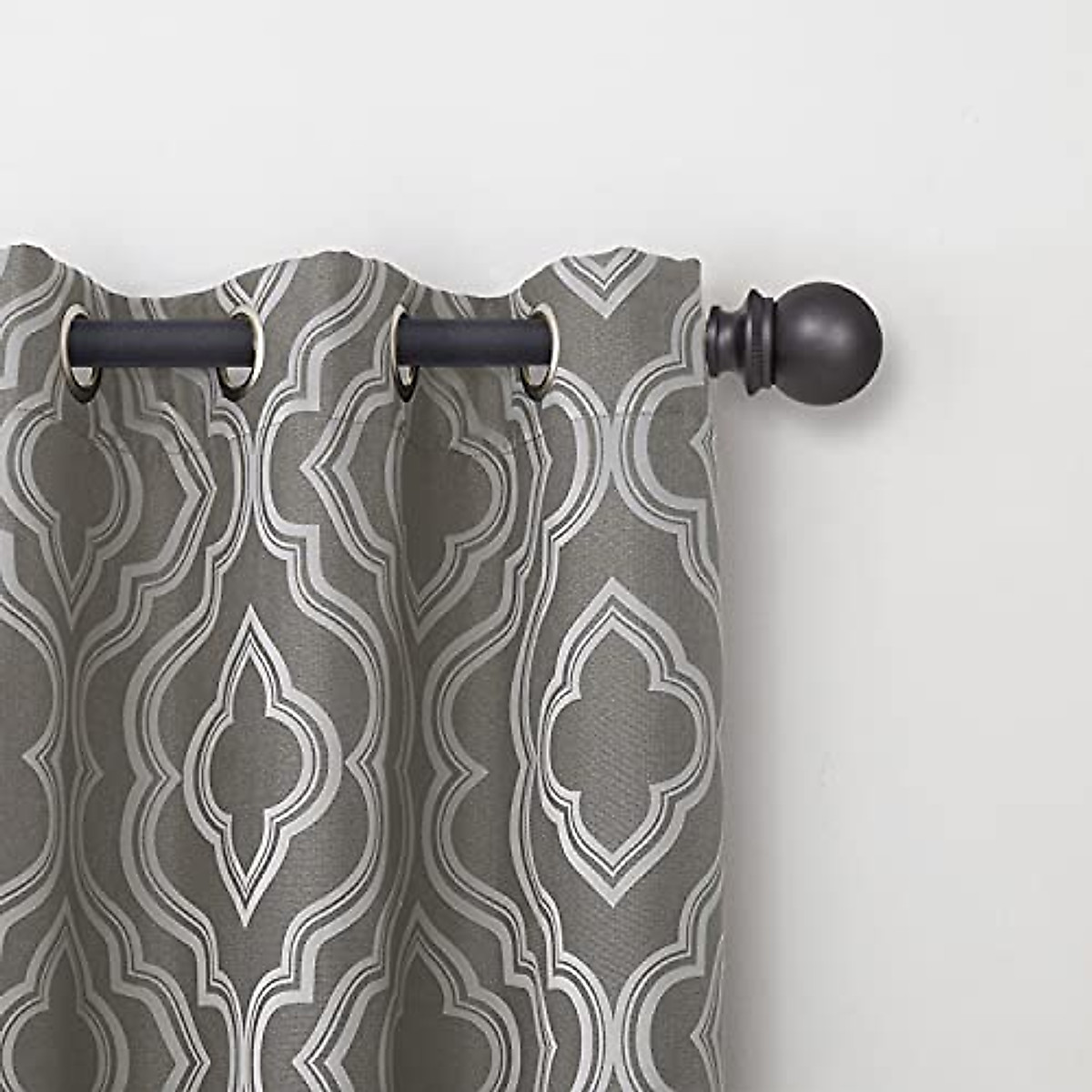 Interior Living 1/2" Diameter Adjustable Ball End Petite Café Curtain Rod, 28-48", Black, (AZ71763USREM)