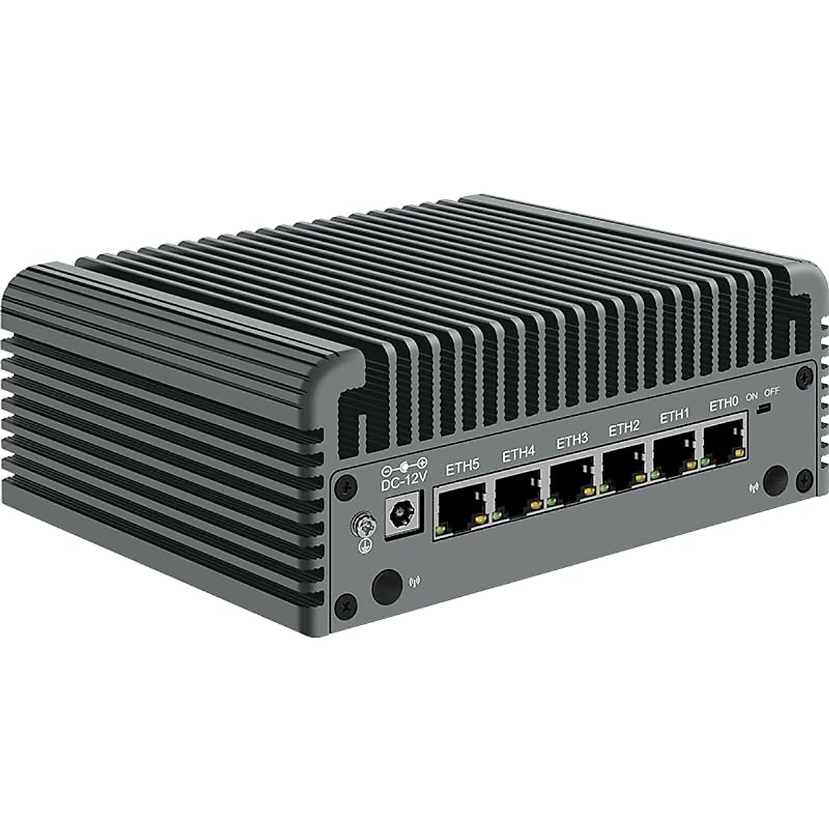 CWWK Fanless Mini PC Intel N Series-N305(8C/8T up to 3.8GHz) Low Power Processor, DDR5, 6x2.5GbE Intel I226V, 4K Display Outputs,M.2 NVMe, SATA3.0, 5 USB Ports, Firewall Router (N305-6L Barebone)
