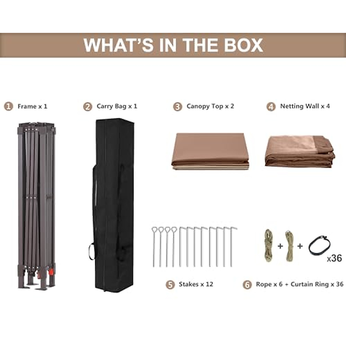 ABCCANOPY Pop Up Gazebo 11x11 - Outdoor Canopy Tent with Mosquito Netting for Patio Garden Backyard (Beige)