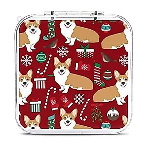 Corgi christmas fabric xmas holiday dogs fabric dog fabric cute christmas fabrics best corgi Game Card Case for Swítch Protective Portable Case Box with 12 Cartridge Slots