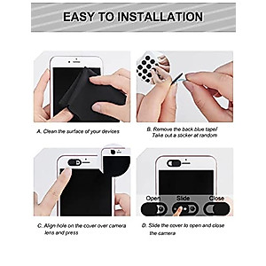 IGIDY Webcam Cover Slide 3-Pack,Webcam Sticker 40-Pack,Suitable for Laptop, Tablet, Echo dot, MacBook Pro, iPhoneiPad, iMac, Universal Camera Cover to Protect Your Privacy and Security