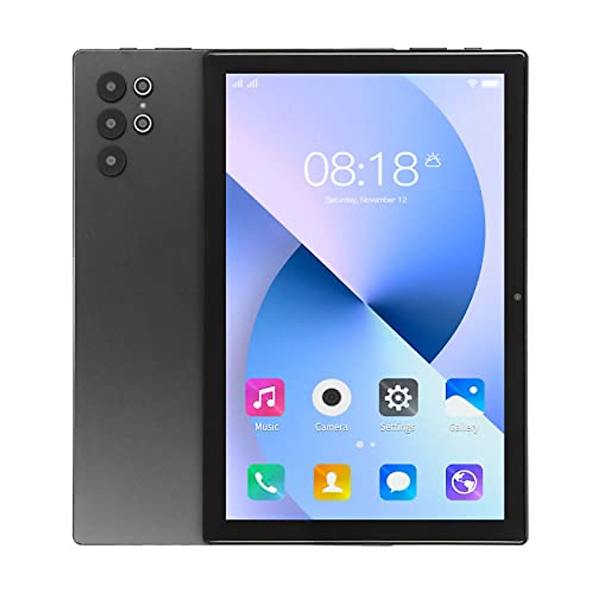 fannay Tablet, 10inch 8MP 24MP Dual Camera 128GB ROM Dual Speaker 100-240V US Plug WiFi Computer Tablet WiFi 8GB RAM for Office (Black)