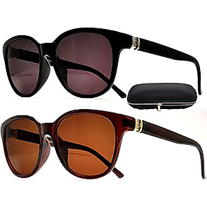 Bifocal Sunglasses Reading Glasses for Women (2Pair) Jackie Oval Vintage Retro Fashion Designer Cat eyes