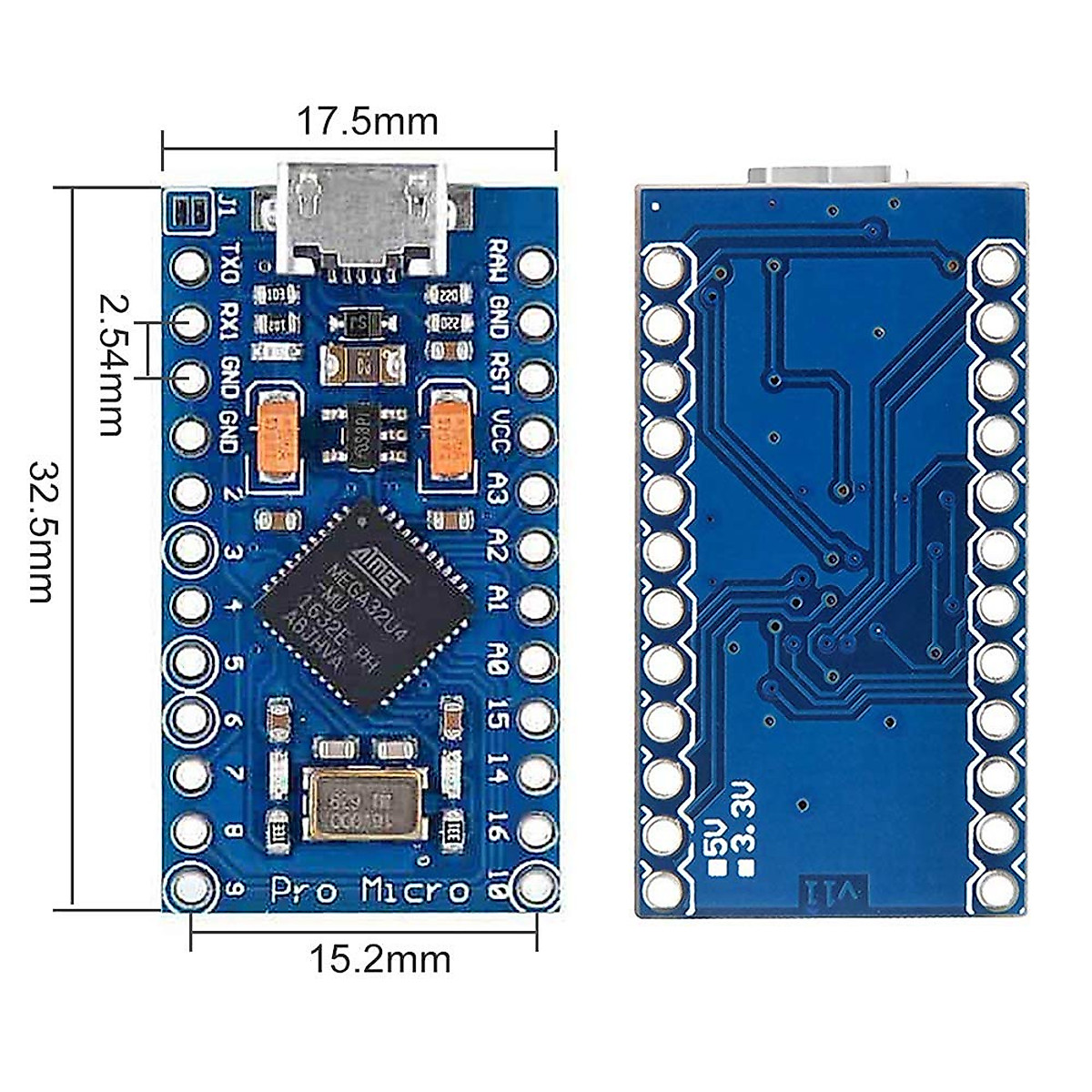 OSOYOO Pro Micro 5V/16MHz Module Board with 2 Row pin Header Replace wit Pro Mini for Arduino