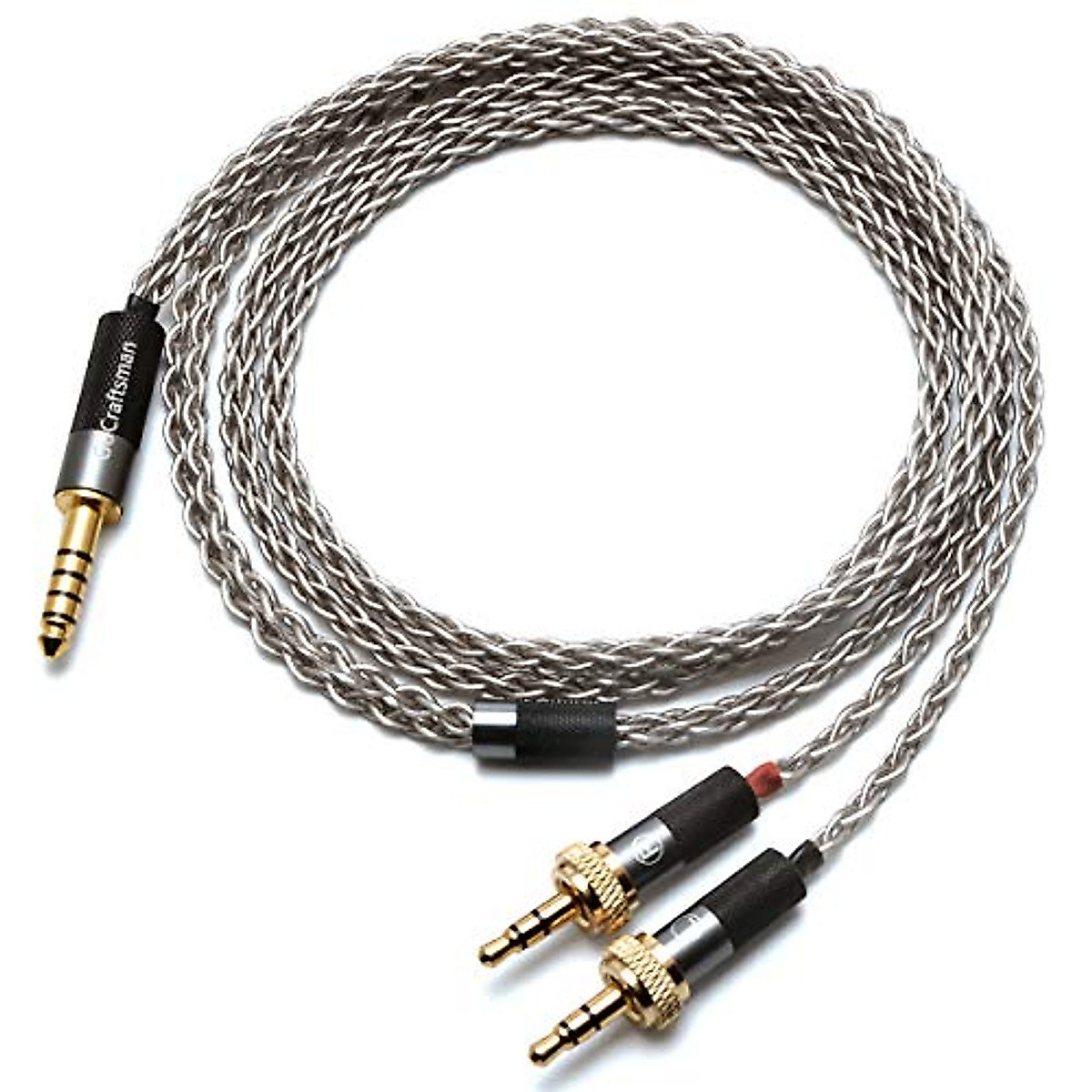 GUCraftsman 6N Single Crystal Silver Upgrade Headphones Cable 4Pin XLR/2.5mm/4.4mm Balance Headphone Upgrade Cable for Sony MDR-Z7 MDR-Z7M2 MDR-Z1R (4.4mm Plug)