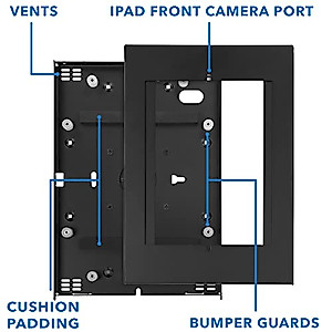 Mount-It! Anti-Theft Tablet Kiosk Floor Stand Compatible with iPad and Samsung | Height Adjustable Secure Check-in Stand | Free-Standing Or Secure Bolt-On Design