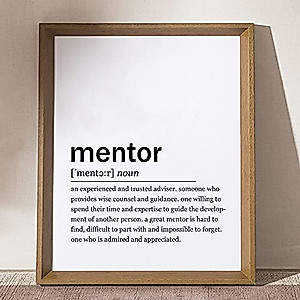 Gift for Mentor Thank You Mentor Print Sign Mentor Definition Print Mentor Appreciation Retirement Gift for Boss Teacher, 8x10 inch - UNFRAMED