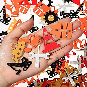 240 Pieces Construction Confetti Construction Party Supplies Construction Table Confetti Boy Birthday Party Favor Forklift Crane Excavator Gear Vest Roadblock Wrench Party Decorations for Baby Shower