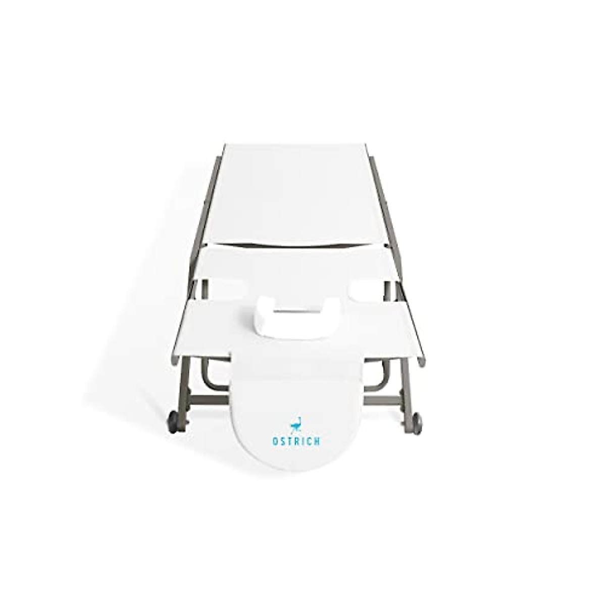 Ostrich Chatham 2 Pieces Patio Chaise Lounges, Patio Lounge Chairs,Facedown Tanning Chair, Patio Chairs, 5-Position Recliner Adjustable Sunbathing Lounge Chair for Patio,Yard, Pool, White & Tan