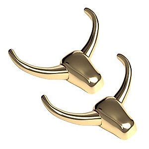 DOITOOL 2pcs Duty Home Storage Head Scarf Cabinet Bathroom Robe Door Mounted Hooks Towel Coat Coat, Cow Heavy Design Wall Hat Bag Hangers Bag, Decorative Vintage Nordic Clothes Metal Horn