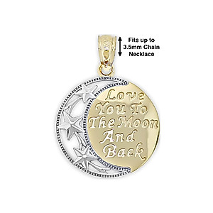 Charm America - Gold Love You to the Moon and Back Charm - 10 Karat Solid Gold