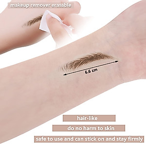 18 Sheets 180 Pairs Eyebrow Tattoo Stickers 4D Hair Like Authentic Waterproof Peel off Eyebrow Grooming Shaping Makeup Sticker for Women Girls (Brown)