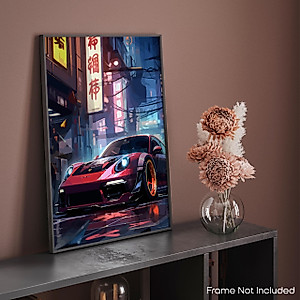 Inspirational Wall Art Co. - Racing | 2023 Porsche 911 - Car Posters for Boys Room - Car Wall Decor - Car Room Decor - Car Posters for Men | 11x14 Inches Unframed