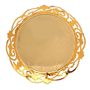 Pssopp Gold Serving Bowl Serving Tray Turkish Serving Tray Kitchen Countertop Tray Cupcake Stand Fruit Plate Decorative Plate for Cupcake Dessert