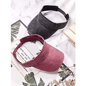 4 Pieces Sun Visor Sun Sports Adjustable Visor Sport Wear Athletic Visor Golf Hat for Men Women(Black, Wine Red, Dark Green, Blue)