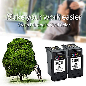 Colohunter Remanufactured Ink Cartridge Replacement for Canon PG-240XL 240 XL for Pixma MG3620 TS5120 MG2120 MG3520 MX452 MX512 MX532 MX472 High Capacity Ink (2 Black, 2-Pack)