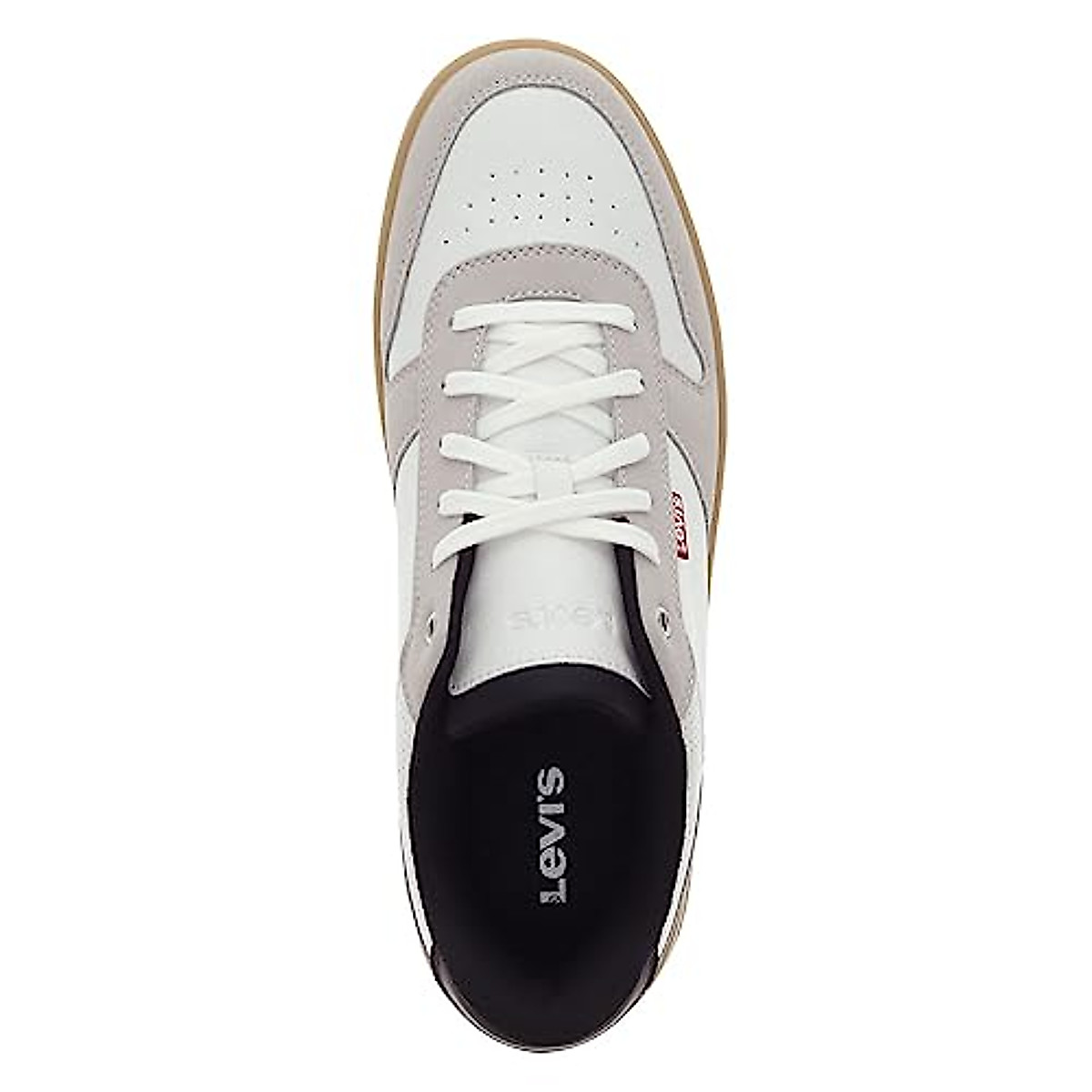 Levi's Mens Drive Lo 2 Vegan Leather Casual Lace Up Sneaker Shoe, Winter White/Gum, 12 M