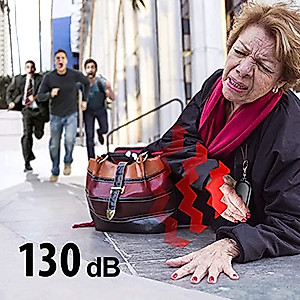 Safe Sound Personal Alarm - 130dB USB Rechargeable Keychain Alarm Self Defense Security Alarm with Mini Emergency LED Light for Women Kids Elderly