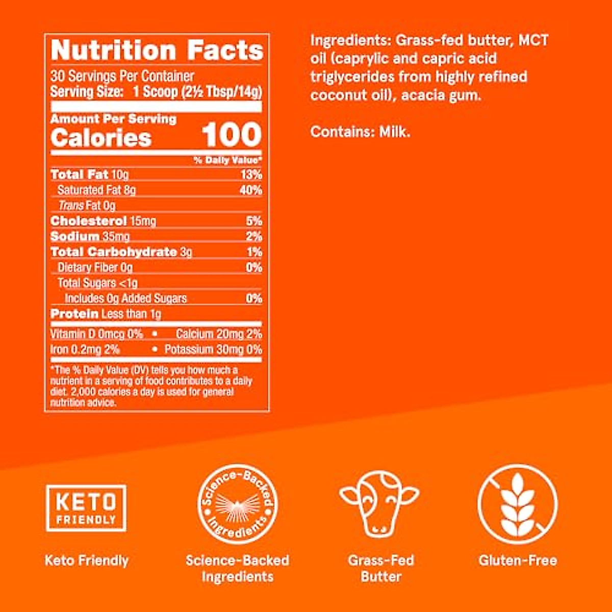 Bulletproof Original Creamer, 14.8 Ounces, Keto Coffee Creamer with MCT Oil and Grass-Fed Butter