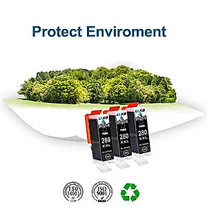 L2KB PGI-280 Compatible Replacement for Canon 280 Ink cartridges with PIXMA TR7520 TR8520 TS6120 TS6220 TS8120 TS8220 TS9120 TS9520 TS9521C Printer (3 Pack)