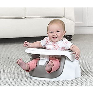 Regalo 2-in-1 Booster Seat and Grow with Me Floor Seat with Removable Feeding Tray, Indoor and Outdoor Activity Chair, Gray