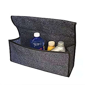 KOWMsnh Closet Mounted Storage Car Trunk Organizer Soft Felt Storage Box Portable Foldable Car Trunk Organizer Felt Cloth Storage Box Case Auto Interior (Color : Black)
