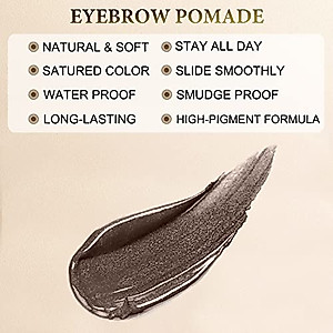 LAVONE Eyebrow Stamp Pencil Kit for Eyebrows Makeup, with Waterproof Eyebrow Pencil, Eyeliner, Eyebrow Pomade, and Dual-ended Eyebrow Brush - Dark Brown